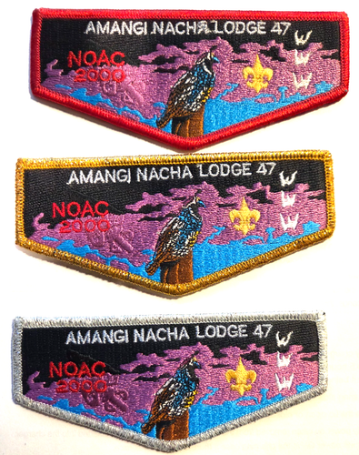 OA Lodge 47 Amangi Nacha 2000 NOAC Red, Gold Mylar and Silver Mylar ...
