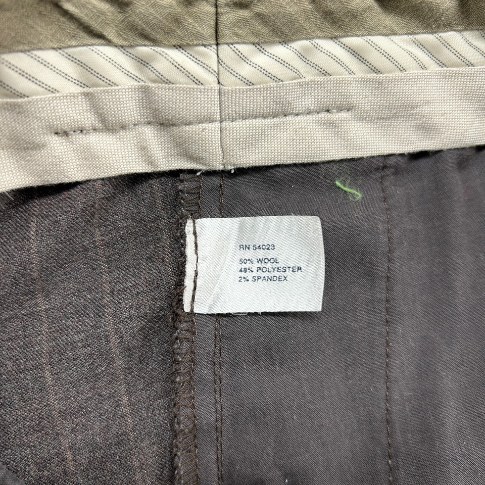 VINTAGE Gap Pants Women 14 Brown Wide Leg Flare Pipes Pinstripe Trouser ...