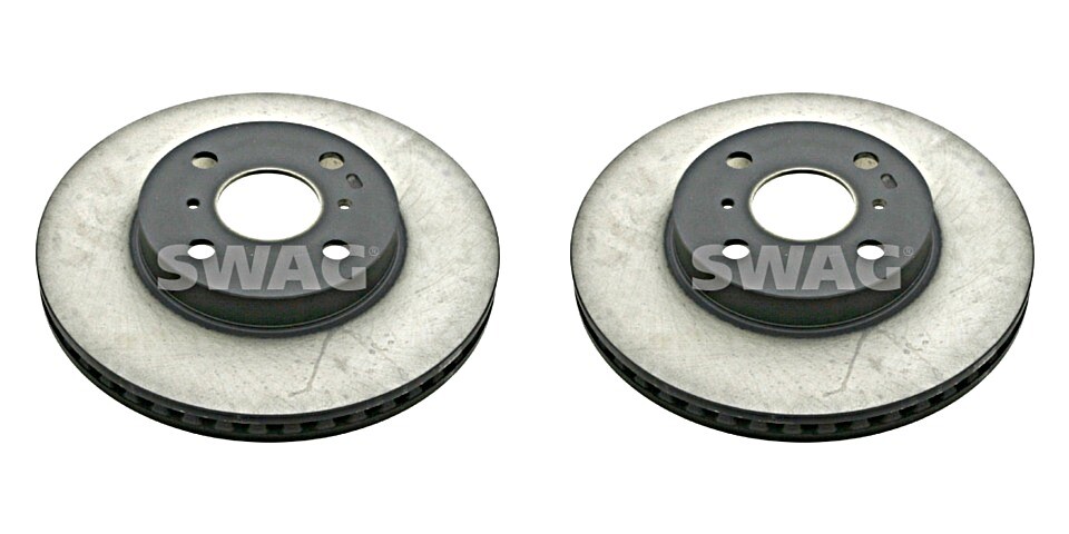 SWAG Brake Disc Front Axle x2 pcs Fits TOYOTA Vios Yaris 43512-52120 | eBay