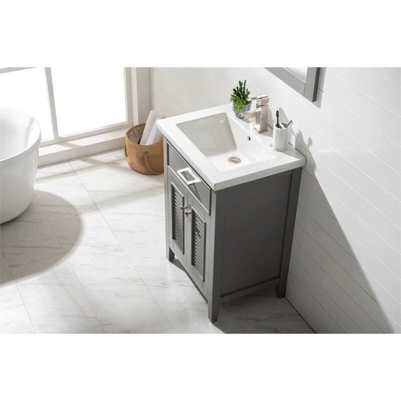 Design Element Cameron 24" Single Sink Vanity In Gray | eBay