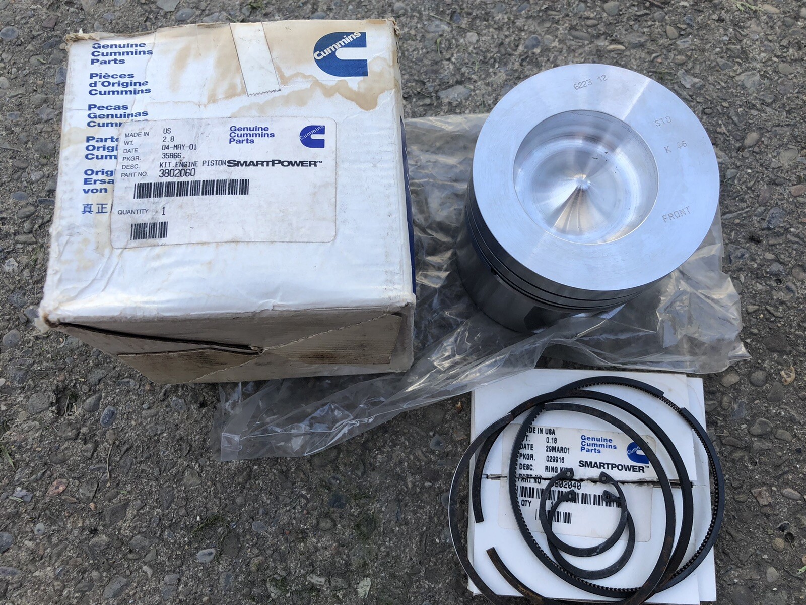 3802060 PISTON, CLIPS & RINGS Cummins® (3802020, 3903801, 3906222) | eBay