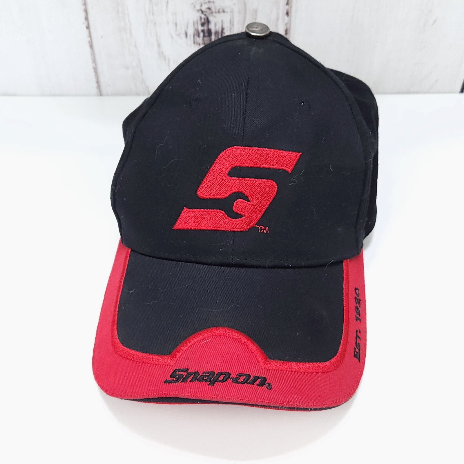 Vintage Snap On Tools Logo Hat Red & Black Adjustable Strap Cap | eBay
