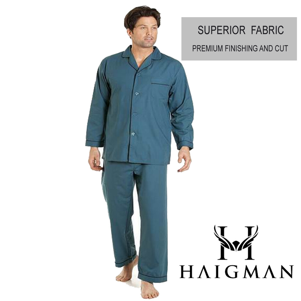 Mens Plain Poly Cotton Pyjama PYJAMAS Traditional plain and patterned ...