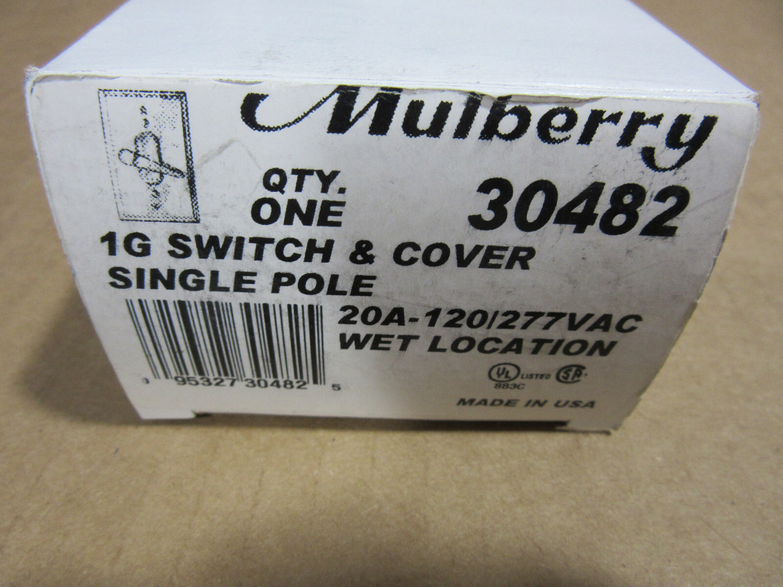 Mulberry 30482 1-Gang Wet Location Switch & Cover 20A 120/277V USA New ...