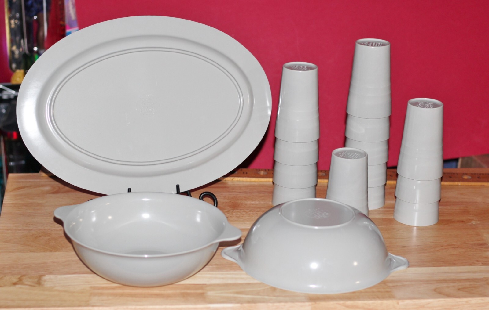 MALLO-WARE PLATTER BOWLS AND TUMBLERS GRAY 16 PIECES | eBay