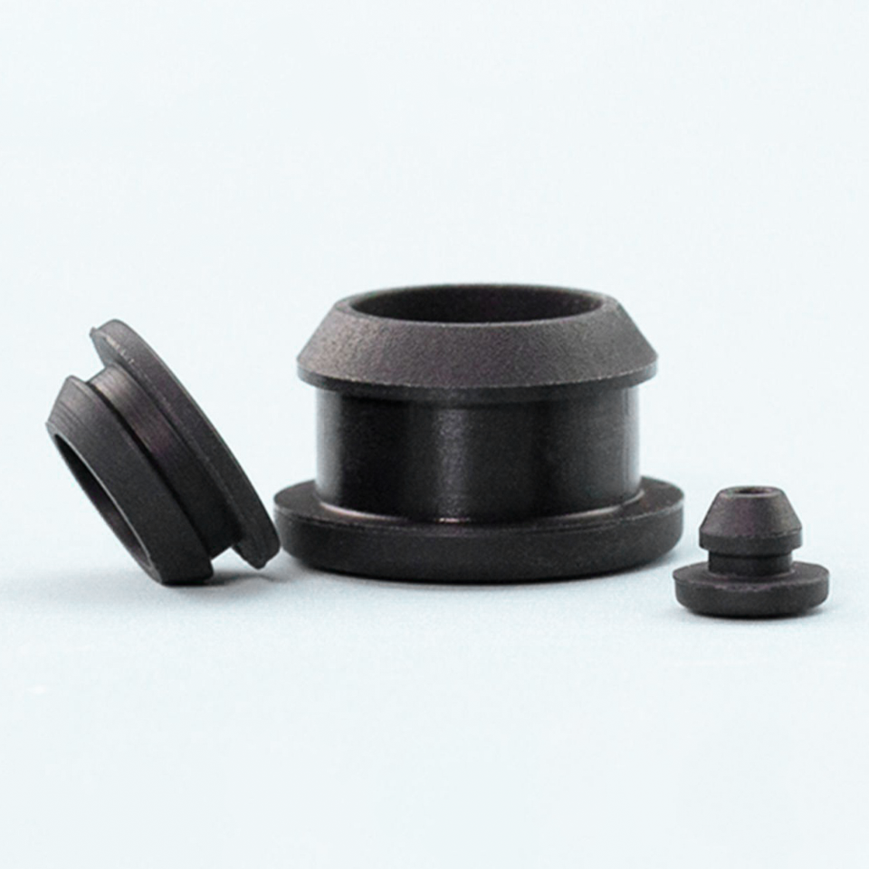 Black Snap-On Hole Plug Silicone Rubber Blanking Seal Bung Pipe Tube 2. ...