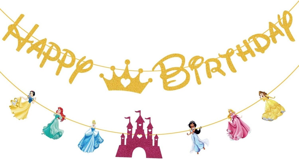 Princess Birthday Banner Custom Birthday Banners Personalized Happy