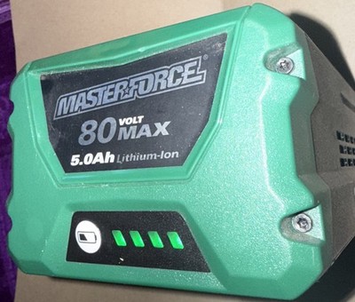 Masterforce 80V Lithium-Ion 5.0Ah Battery, Compatible With Greenworks ...