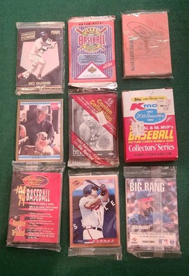 Baseball Card Wax Pack Lot (9) Sealed Promos Different Samples Retail ...