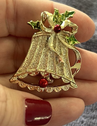 VTG ‘Gerry’s’ Christmas BELL Gold Tone Enamel PIN | eBay