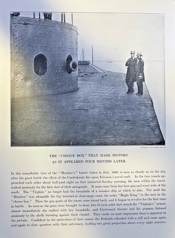 1912 Vintage Illustration Ironclad Turret of Ironclad The Monitor | eBay