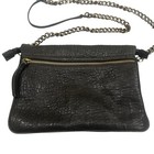 MAXON Collection BLACK Chainlink Pebble LEATHER Purse ITALY Crossbody ...