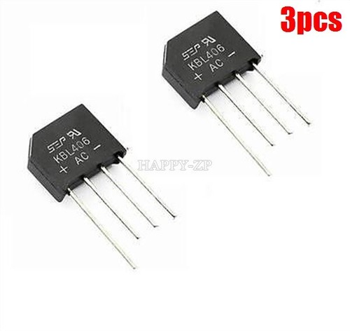 3Pcs KBL406 KBL-406 4A 600V Single Phase Diode Rectifier Bridge Single ...
