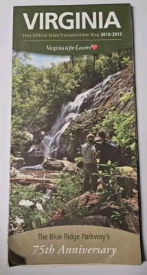 2010 - 2012 Virginia Official State Highway Travel Road Map Blue Ridge ...