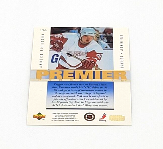 1996-1997 Upper Deck SP Premier Prospects Anders Ericksson Red Wings RC ...