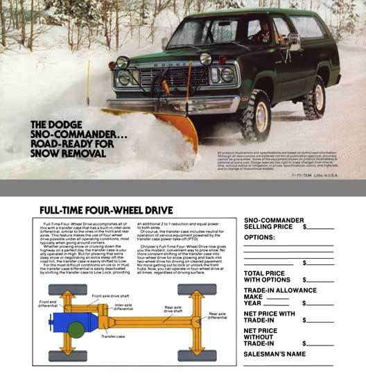 Dodge 1976 - The Dodge Sno-Commander... Road-Ready for Snow Removal | eBay
