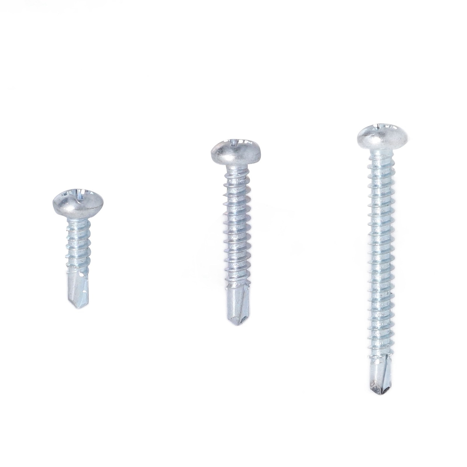 130Pcs Self Drilling Tapping Screw M4.2 Slot Round Head Galvanized Ca ...