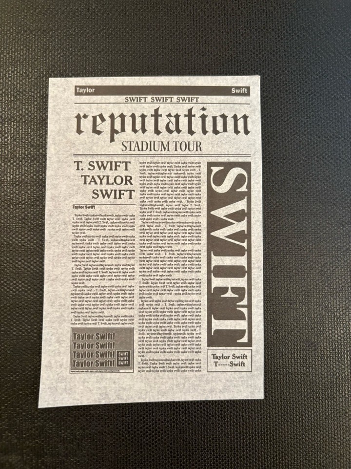 Taylor Swift Reputation Era Tour Confetti-Mint Condition-Three Pieces ...
