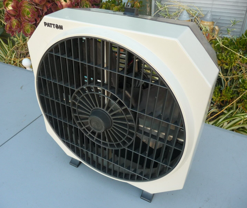Vintage PATTON 3 Speed Box Fan w/ Adjustable Spinning Front Grill ...