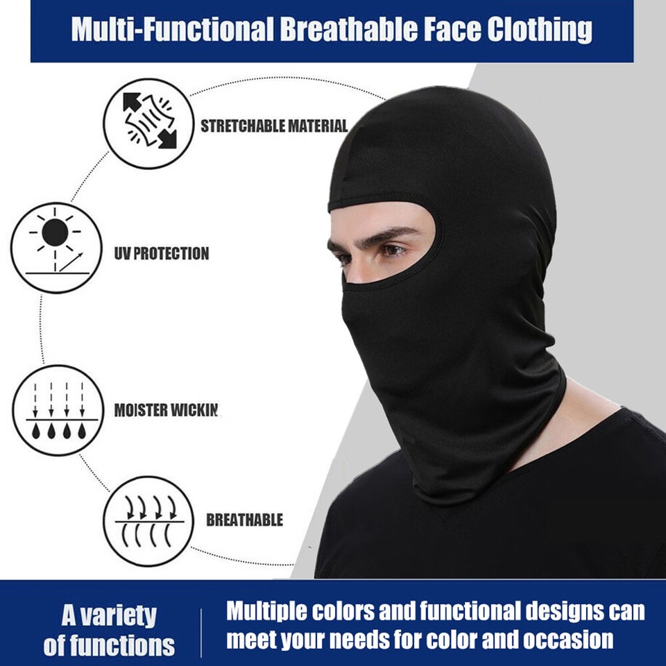 Balaclava Full Face Mask Hiking Fishing Face Cover Hood Head Cover Face ...