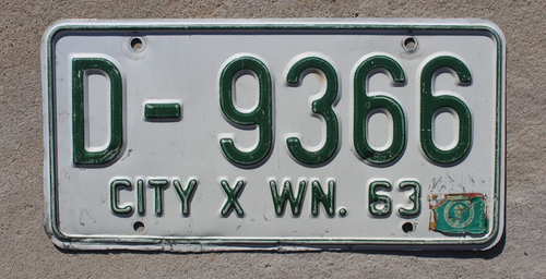 1963 Washington City Vehicle License Plate | eBay