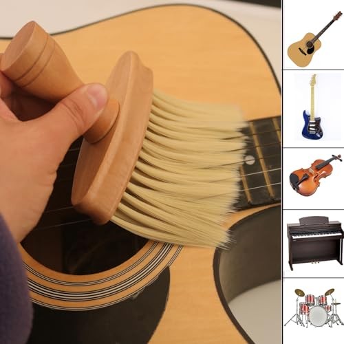 Instrument Dusting Brush, Double Sided Wooden Cleaner Soft for ...