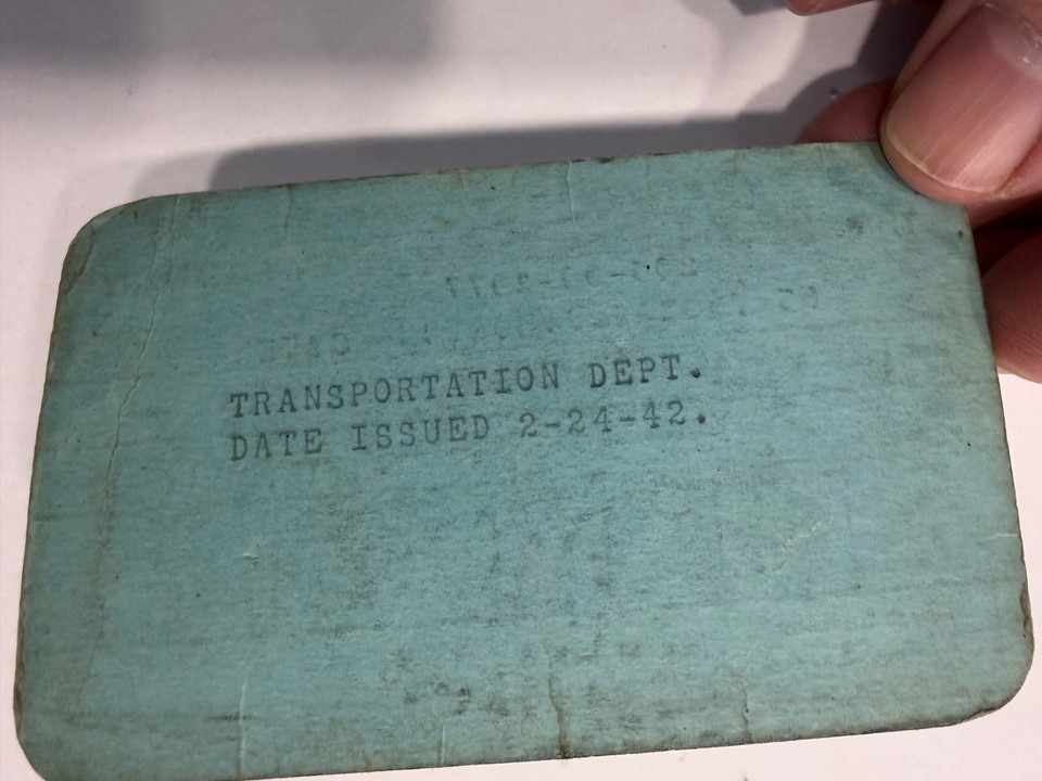 WHEELING & LAKE ERIE RAILROAD RR 1942 identification card THOMAS HORTON ...