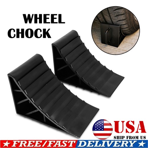 x2 Tire Stopper Wheel Chocks Blocks Heavy Duty For Car Camper Trailer ...