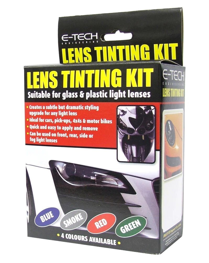 E-Tech Red Lens Tint Tinting Spray Kit For Car Glass Plastic Light Lamp ...