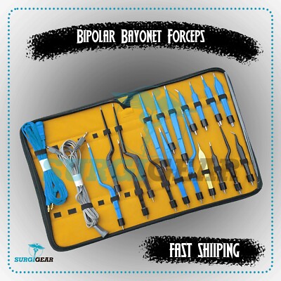 Bipolar Bayonet Forceps Electrosurgical Instruments Set | eBay