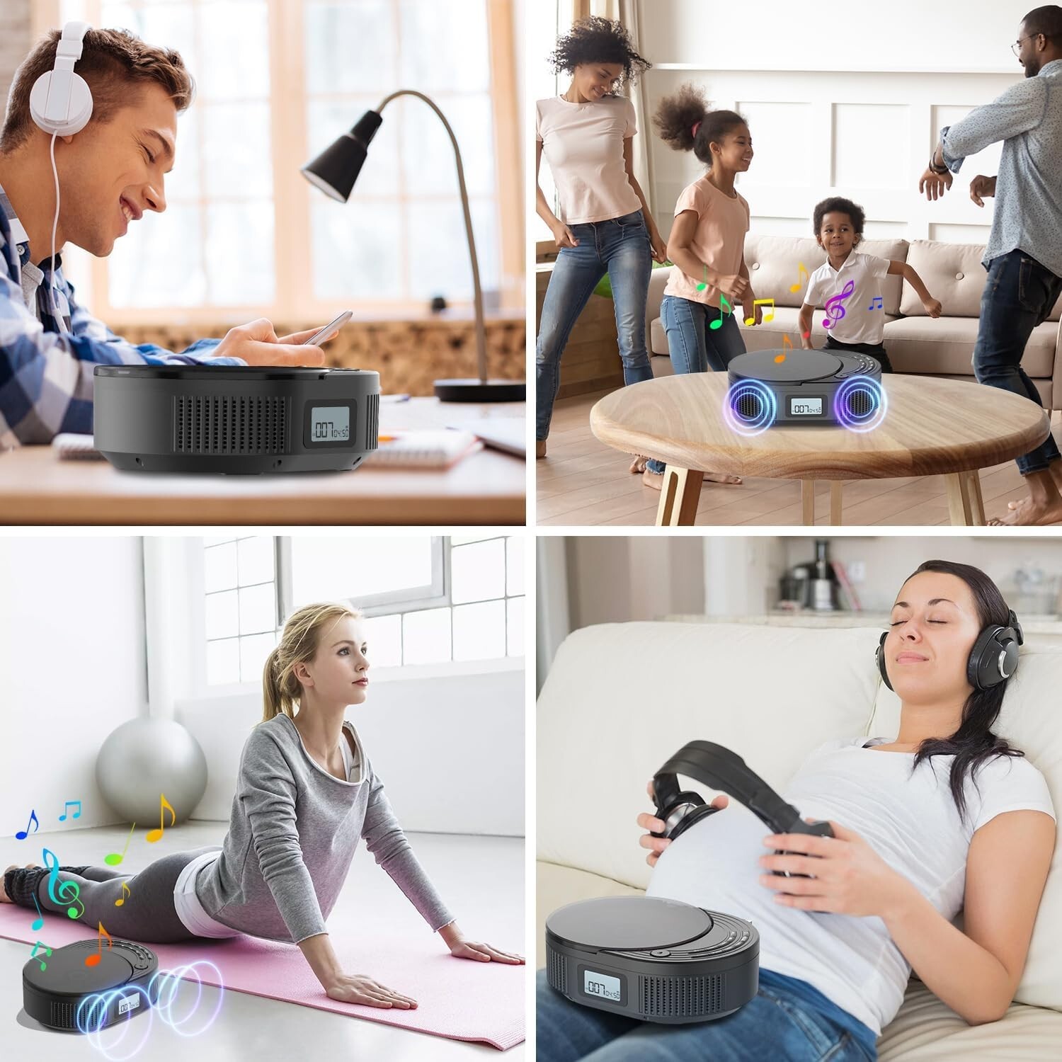 MONODEAL Boombox CD Player with Bluetooth Transmitter, FM Radio ...