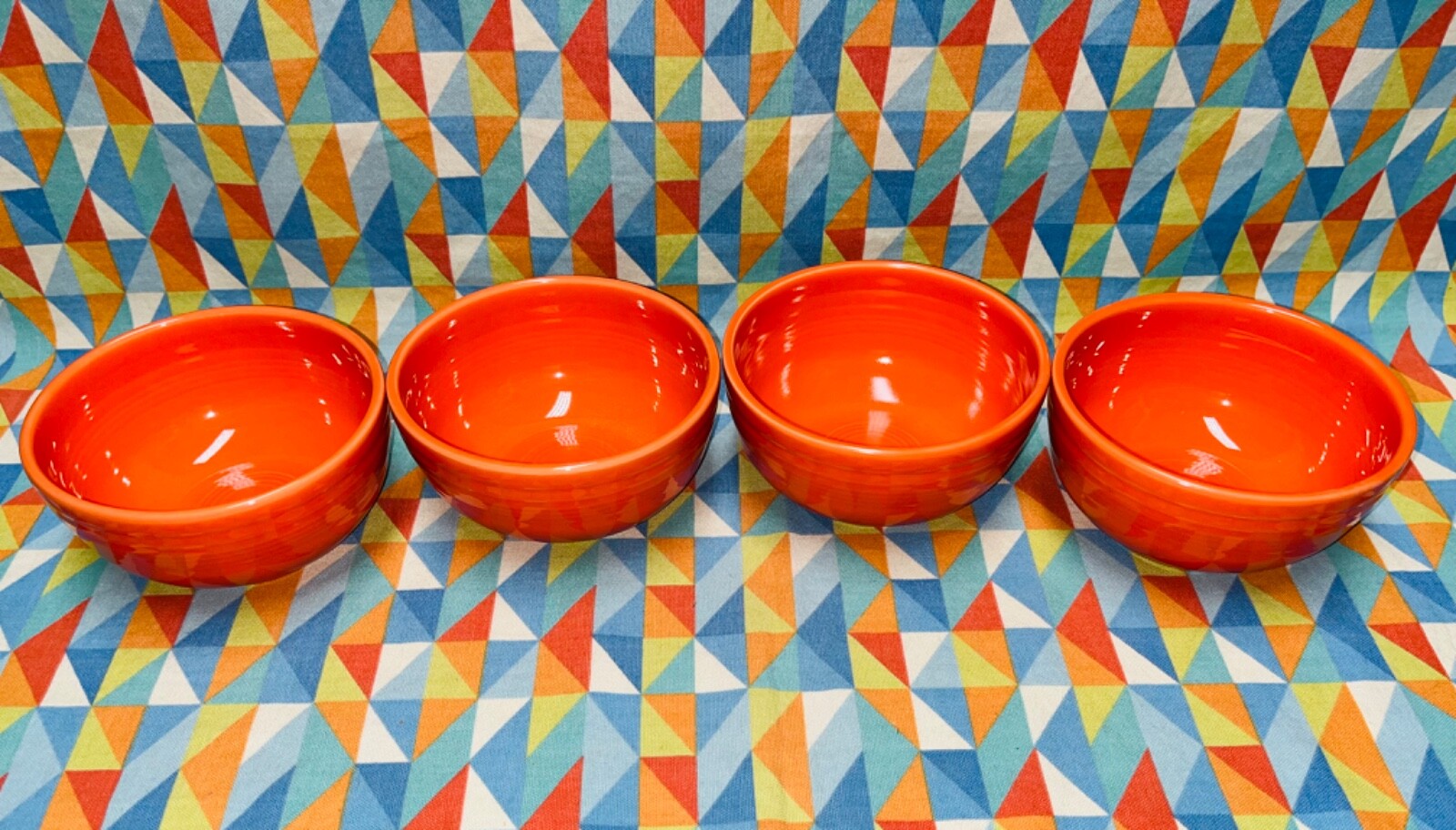 NEW set of 4 FIESTA small BISTRO BOWLS Poppy Orange FIESTAWARE 22 oz ...