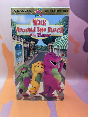 Barney - Walk Around the Block with Barney (VHS, 1999) WHITE TAPE ...