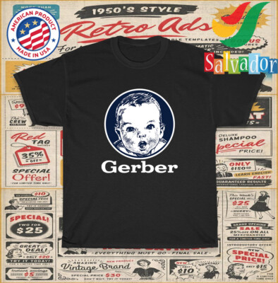 New Tee Shirt Gerber Baby Food Purees Logo Men's T-Shirt American T ...