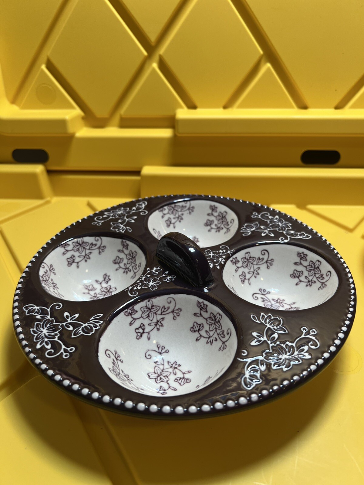 Temptations By Tara Floral Lace Poached Egg Serving Dish Purple KFI-XNG ...