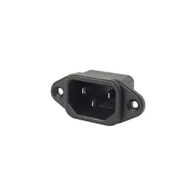 IEC Panel Mount Plug IEC-C14 Mains 6A 250V Mains Receptacle 3 Recessed ...