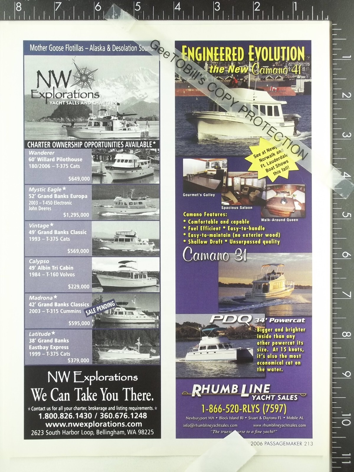 2006 AD for Rhumb Line Yacht Camano 31 PDQ 34 Powercat boat trawler | eBay