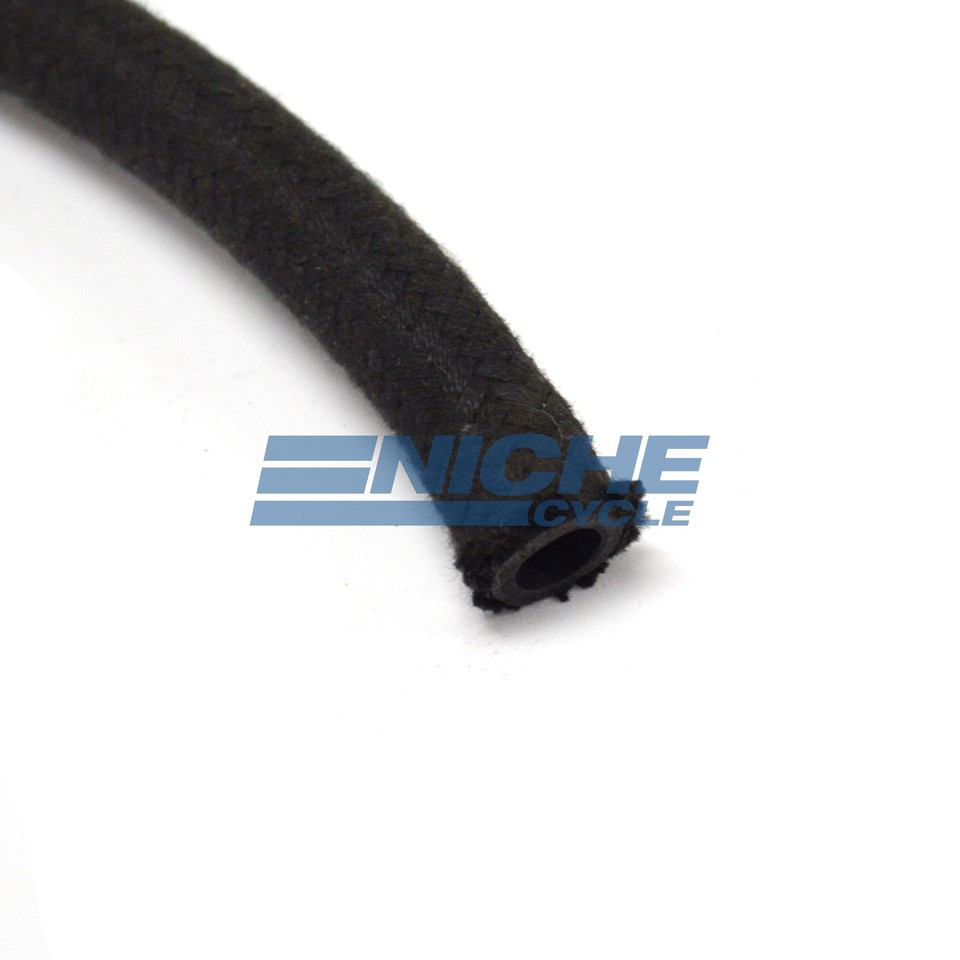 Black Herringbone Cloth Wrapped Vintage Classic Gas Fuel/Oil Line Hose ...