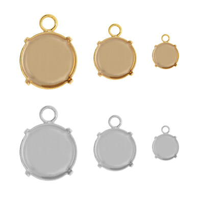 Brass Bail/Base with 1 Loop for Embedding Rivoli Shape Crystals * Many ...