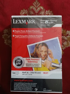 Lexmark Premium Glossy Photo Paper 10x15cm 240g/² 140 Sheets New Sealed ...