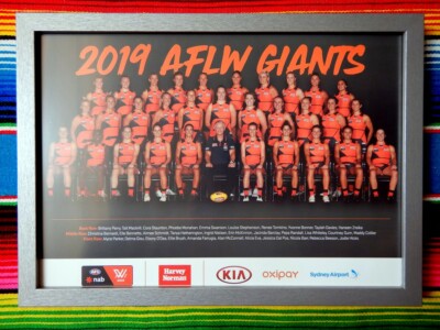 Framed 2019 GWS GIANTS AFLW Poster - 45cm x 32cm x 3cm AFL | eBay Australia