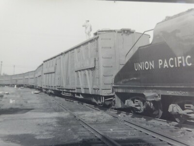 Union Pacific Switcher Railroad Trains Original Old Photo NEGATIVE O15 ...