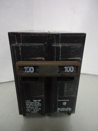 Nice Siemens Q2100 Circuit Breaker 2 Pole 100 Amp 120/240 V Plug-In | eBay