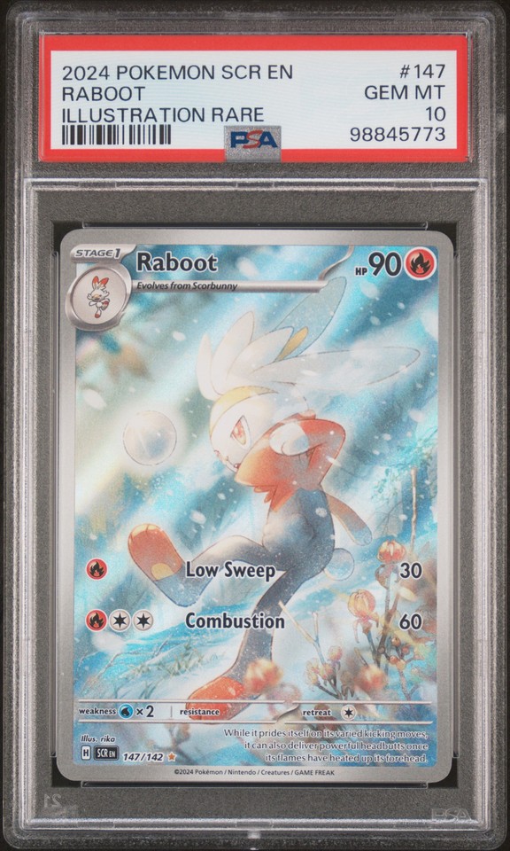 2024 POKEMON SCR EN-STELLAR CROWN ILLUSTRATION RARE #147 RABOOT PSA 10 ...