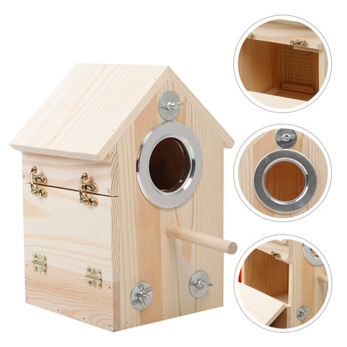Wooden Bird Breeding Box Pet Birds Aviary Parrots Incubator bird ...