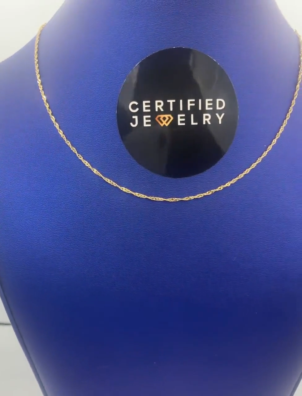 10K Solid Yellow Gold Singapore Rope Chain Necklace, 7" To 30" Inches ...