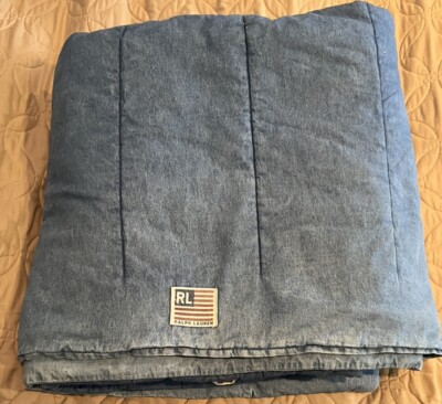 VTG Ralph Lauren Denim Blue Jean Chambray Twin Quilt Comforter Windward ...