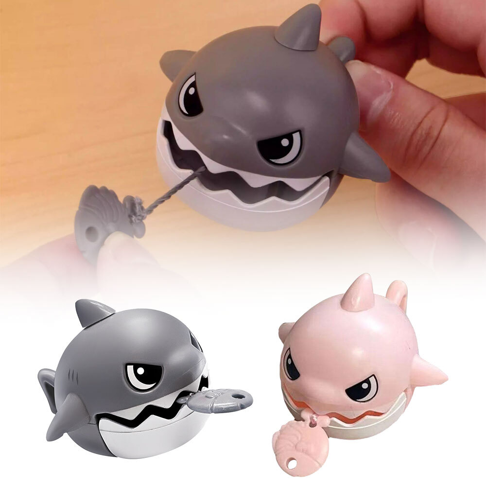 Biting String Shark Keychain Cartoon Toy Keyring Bite Hand Pulling Wire ...
