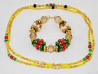 ILDE SANTERIA ORISHA BRACELET & COLLAR IDDE MAZO OSHUN IBU AKUARO GLASS ...