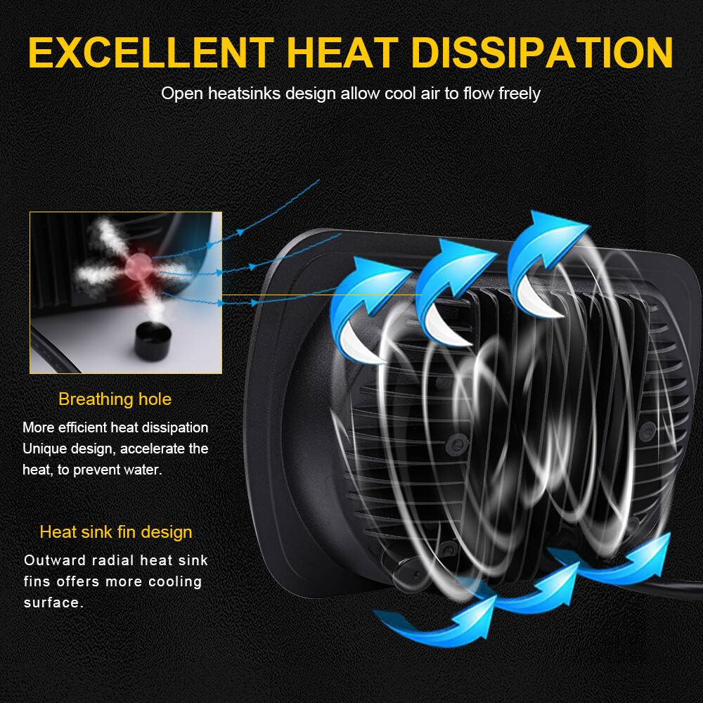 Pair 7X6 5X7''LED Headlights DRL Hi/Lo BeamFor Mack CH CH600 MS300P ...